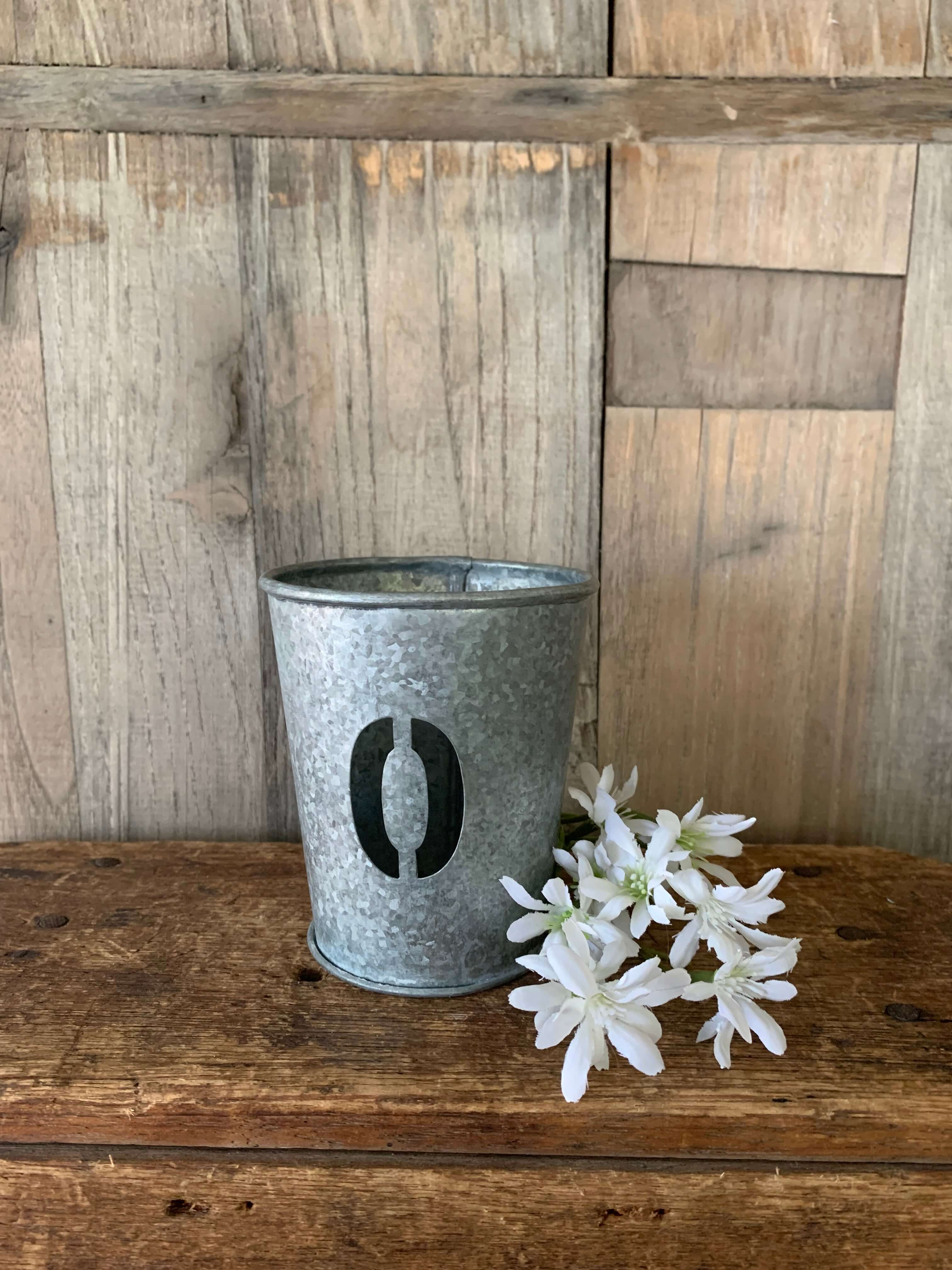 Galvanised Pot with Number Cutout – Countin' Crows Mercantile