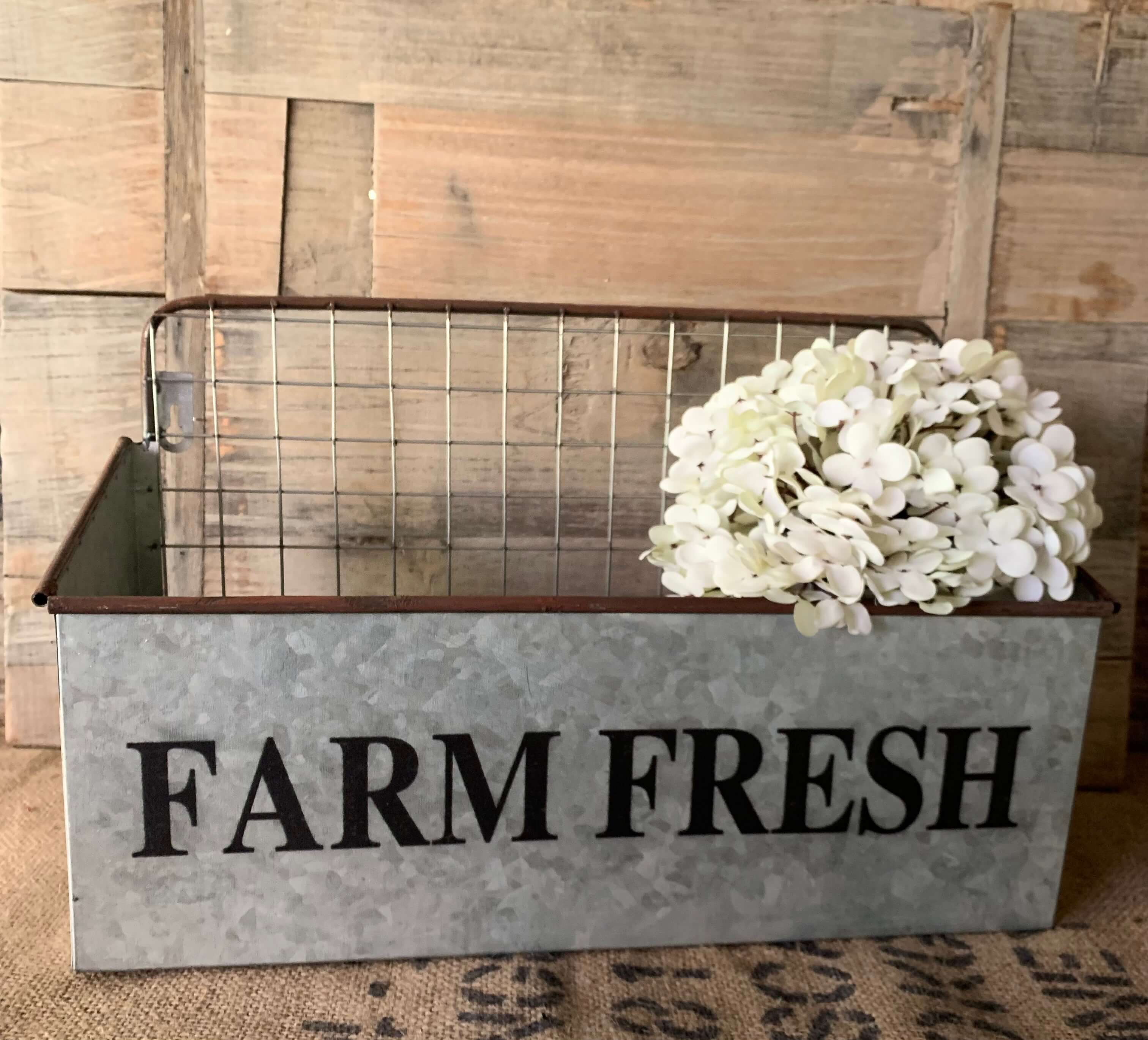 Galvanised "Farm Fresh" Wall Caddy – Countin' Crows Mercantile