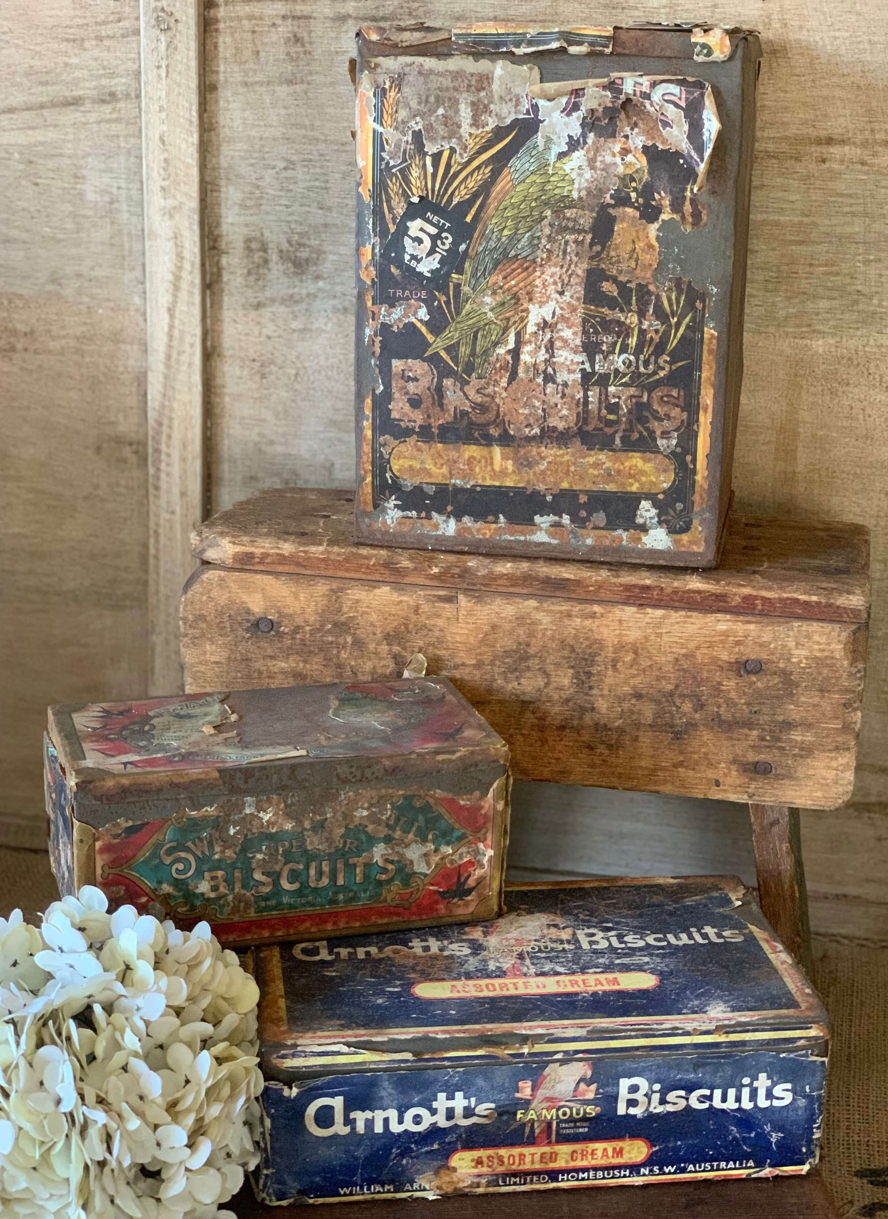 Rare Paper Labelled Original Biscuit Tins - (Set of 3) – Countin' Crows ...